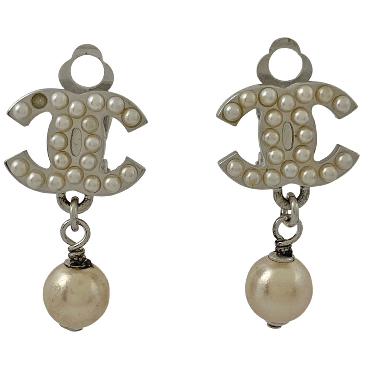 【楽天市場】【ラッピング可】シャネル CHANEL ココマーク フェイクパール イヤリング スイング イヤリング シルバーメッキ シルバー ...
