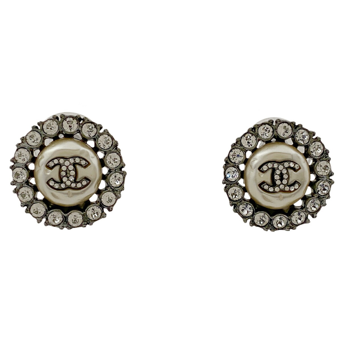 【楽天市場】【ラッピング可】シャネル CHANEL ココマーク ラインストーン ピアス フェイクパール ラウンド型 ピアス シルバーメッキ ...