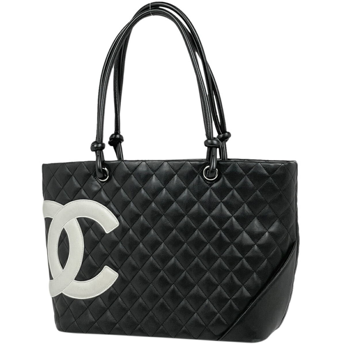 【楽天市場】シャネル CHANEL カンボンライン ラージ トートバッグ ココマーク ショルダーバッグ トートバッグ レザー ブラック ...