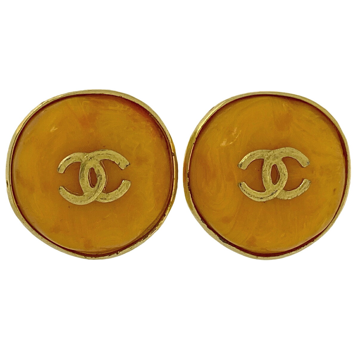 【楽天市場】【ラッピング可】シャネル CHANEL ココマーク ラウンド イヤリング 丸型 GP ゴールド オレンジ レディース 【中古 ...