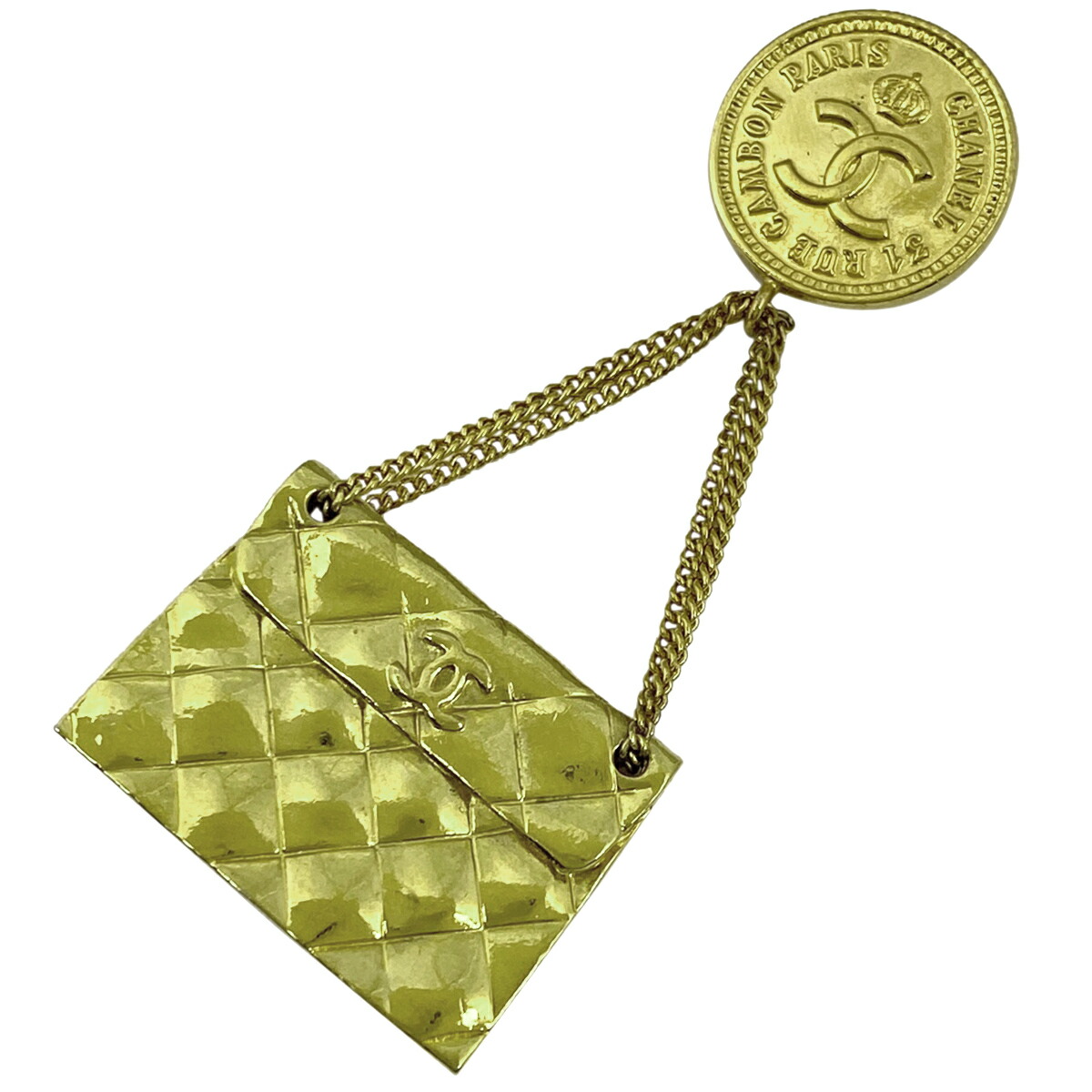 【楽天市場】【ラッピング可】シャネル CHANEL ココマーク ブローチ CC マトラッセ カンボン スイング ブローチ GP ゴールド ...