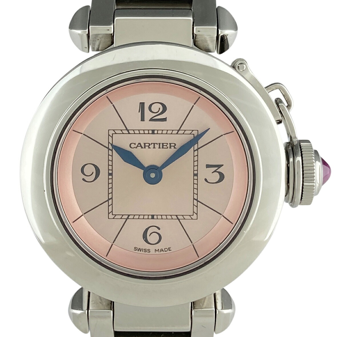 【楽天市場】【ラッピング可】 カルティエ CARTIER ミスパシャ W3140008 腕時計 SS クォーツ ピンク レディース 【中古 ...