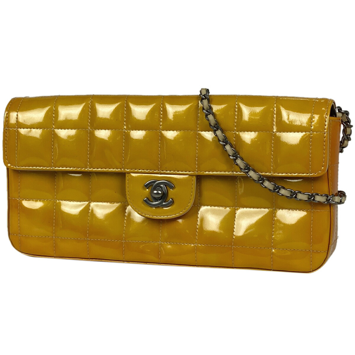 【楽天市場】シャネル CHANEL チョコバー チェーン ショルダーバッグ ココマーク エナメル ショルダーバッグ パテントレザー イエロー ...
