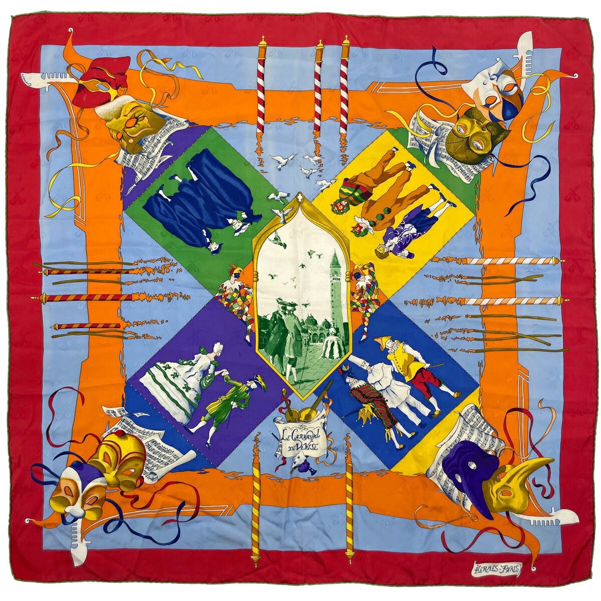 楽天市場】エルメス カレ 90 LES BISSONE DE VENISE ヴェニスの船祭り