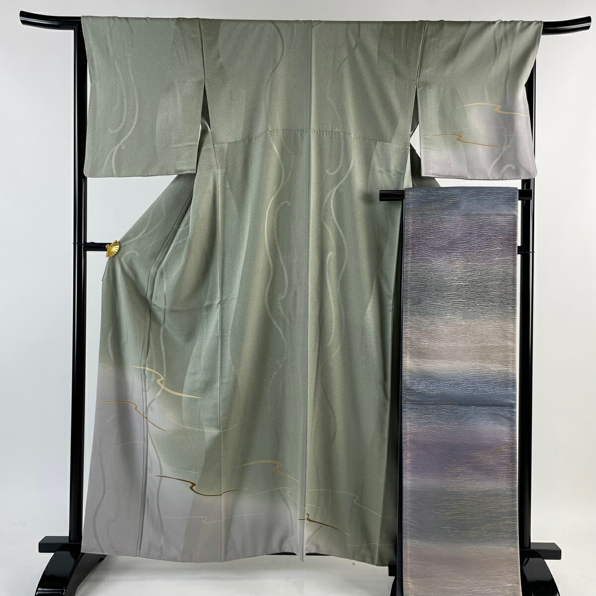 【楽天市場】付下げ 身丈159.5cm 裄丈68cm L 袷 袋帯セット 霞 ぼかし 染め分け 薄緑 正絹 美品 秀品 【中古】：バイセル 楽天市場店