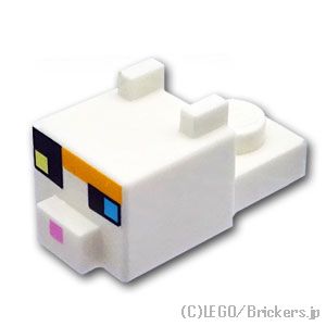 【楽天市場】レゴ パーツ ピクセルの猫の顔 - マインクラフト [ White / ホワイト ] | LEGO純正品の バラ 売り：ブリッカー ...