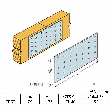 【楽天市場】【メール便可】タイプレート TP37 SIMPSON シンプソン金具：ホームセンターブリコ