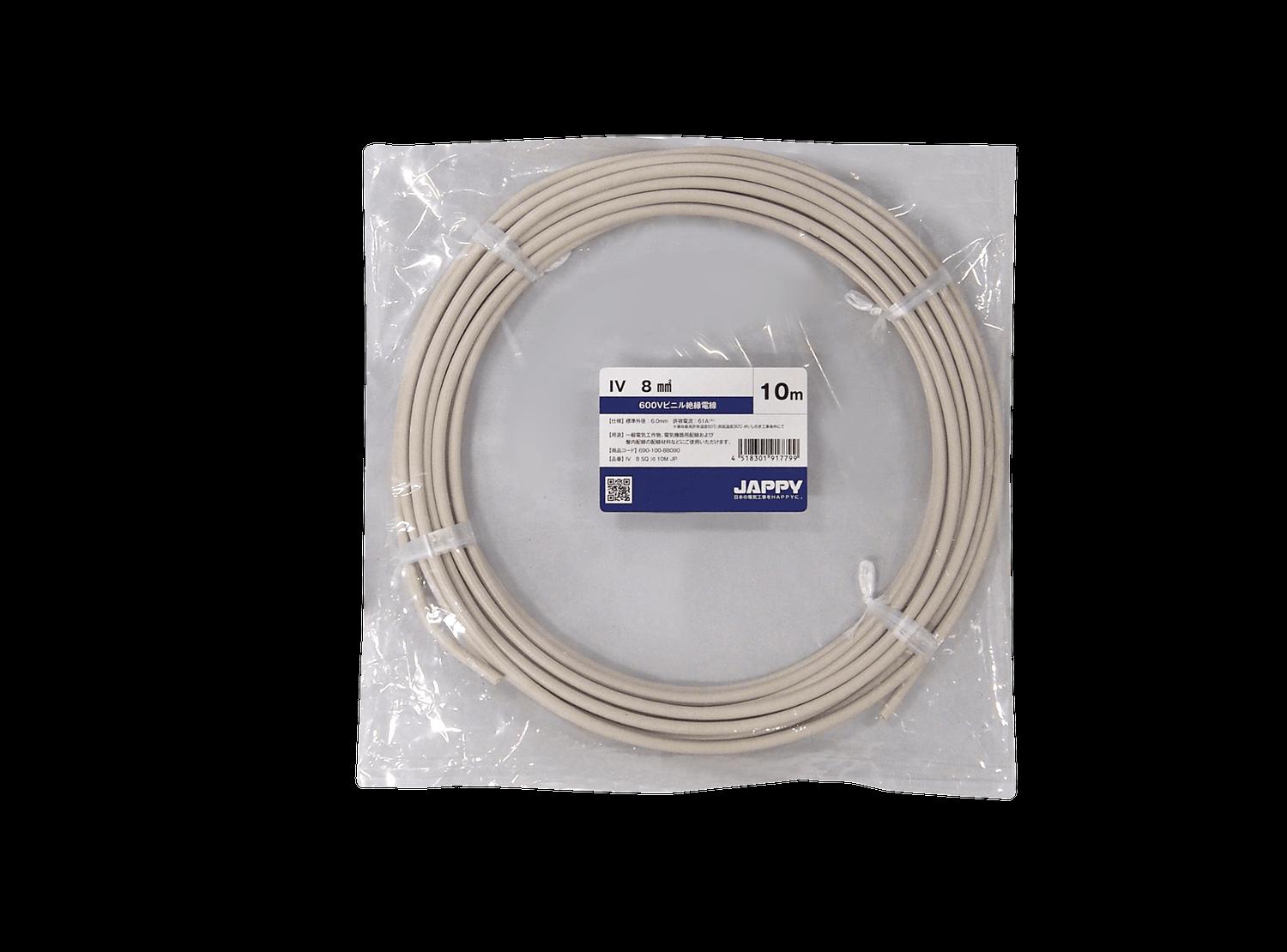 【楽天市場】JAPPY ミニ定尺品(IV) 8SQ 白 IV 8 SQ 白 10M JP：BRIEDGE BY 古河産業