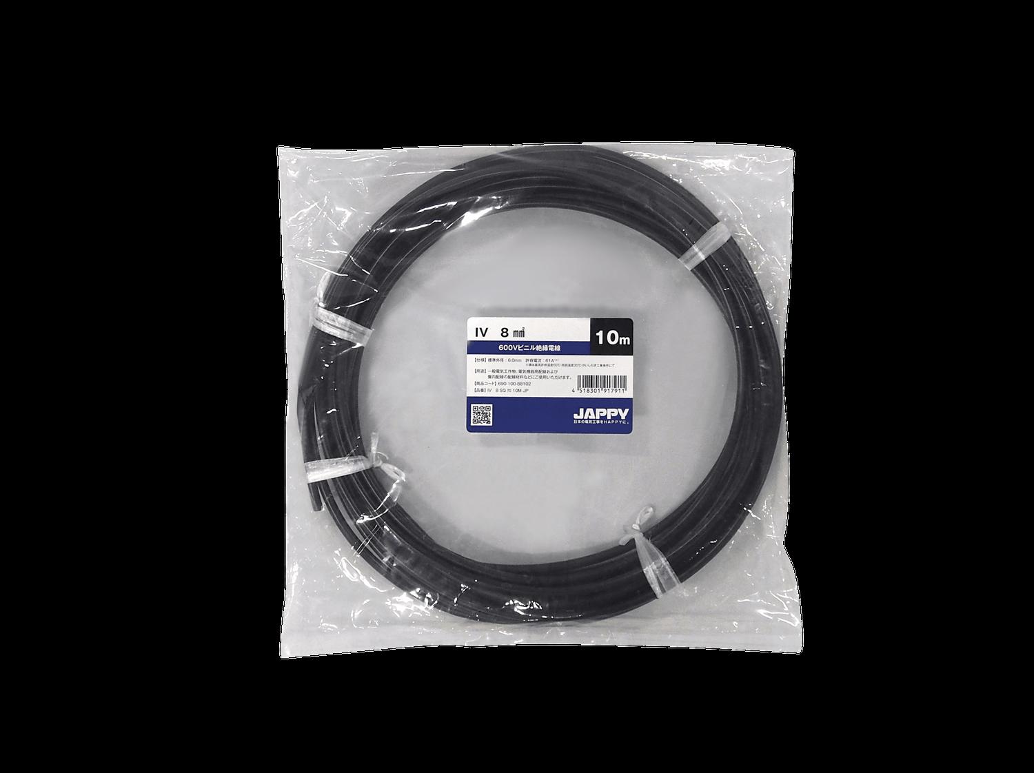 【楽天市場】JAPPY ミニ定尺品(IV) 8SQ 黒 IV 8 SQ 黒 10M JP：BRIEDGE BY 古河産業