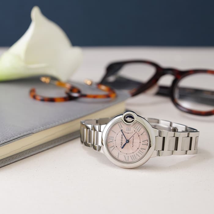 【楽天市場】カルティエ バロンブルー 33mm オートマティック W6920100 ピンク CARTIER 新品レディース 腕時計 送料無料 ...