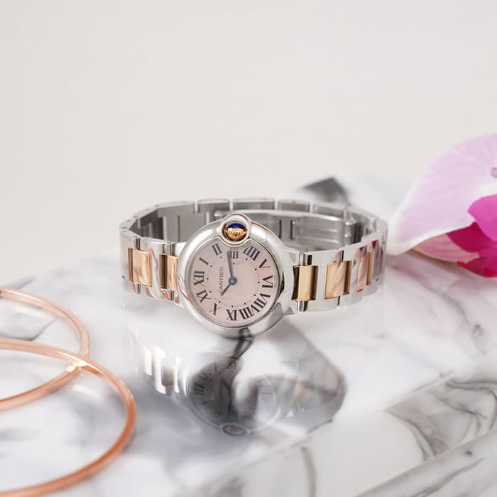 【楽天市場】CARTIER カルティエ バロンブルー SM ピンクゴールド/ステンレススティール ピンクMOP W2BB0009 ...