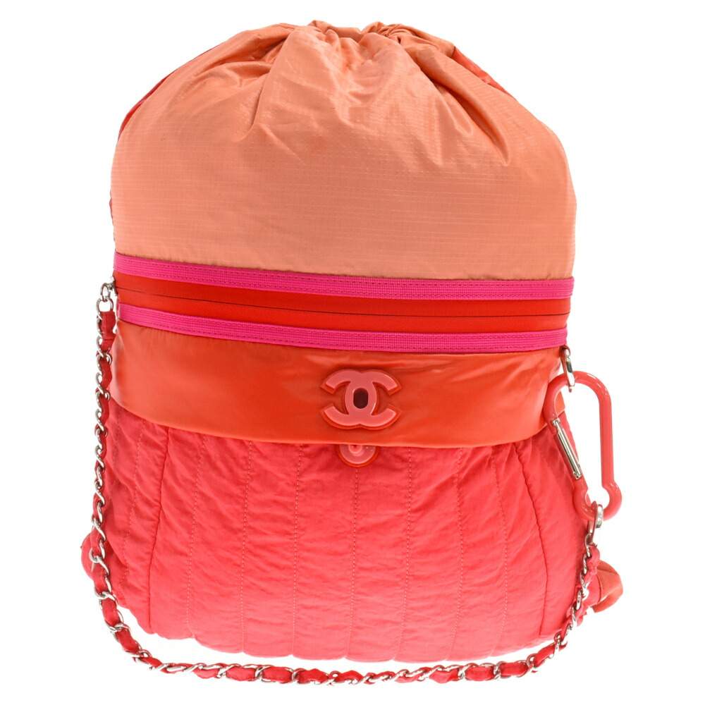 【楽天市場】CHANEL(シャネル) Nylon Coco Sport Drawstring Backpack Pnk ナイロンココマーク ...