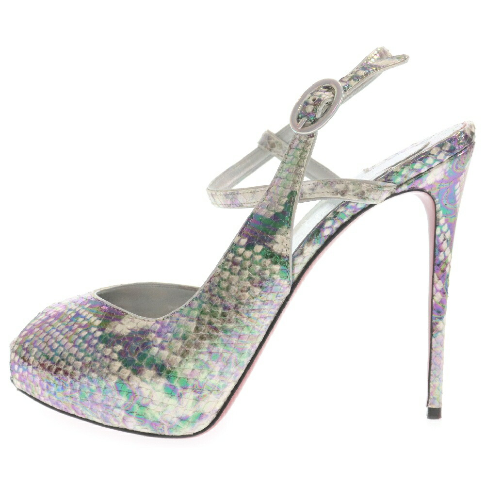 【楽天市場】CHRISTIAN LOUBOUTIN(クリスチャンルブタン) サイズ:37 Jenlove Alta 120 メタリックスネーク ...