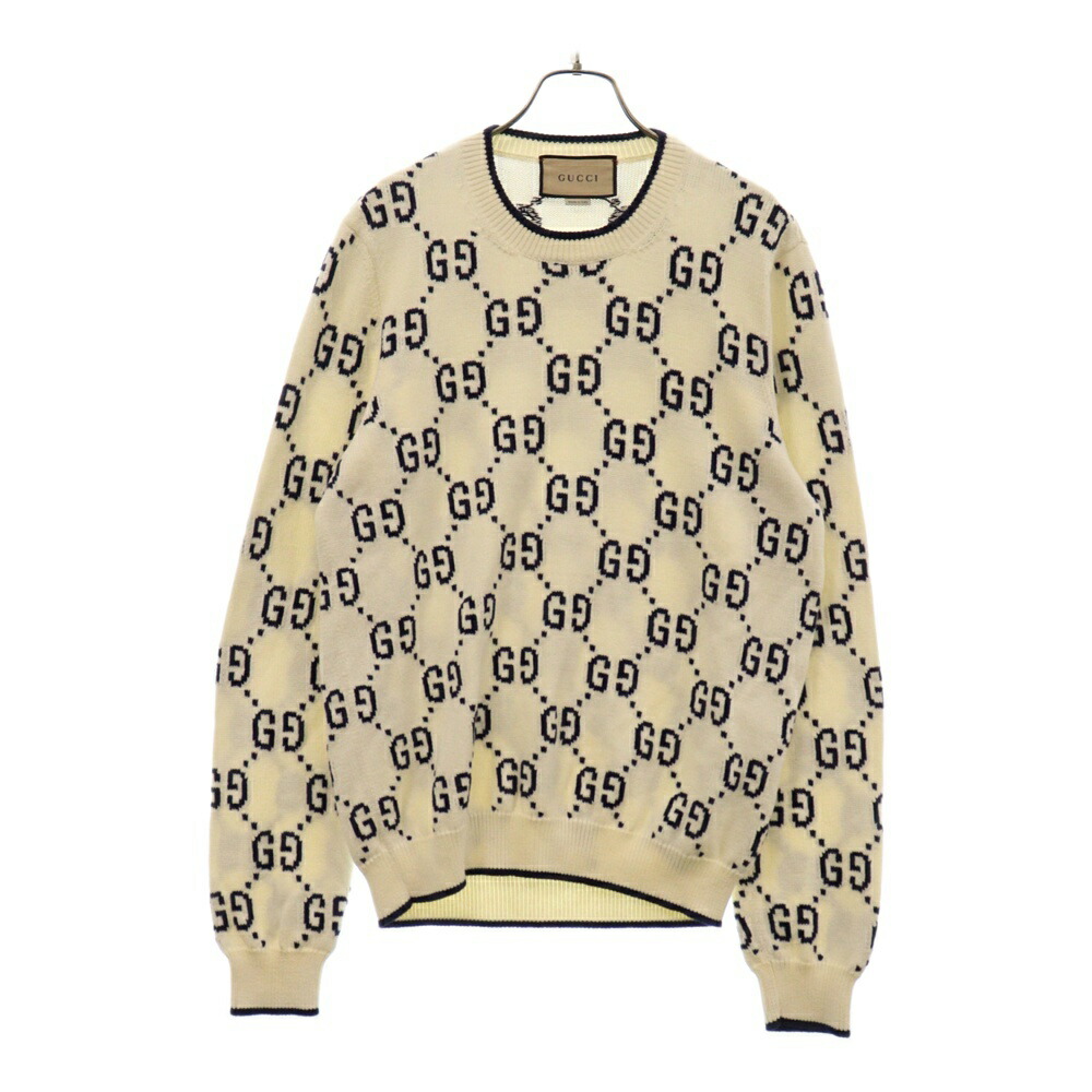 【楽天市場】GUCCI(グッチ) サイズ:L 22SS GG総柄コットンスウェットニットセーター 694767 XKCDF ホワイト【中古】【程度A】【カラーホワイト】【取扱店舗新宿 ...