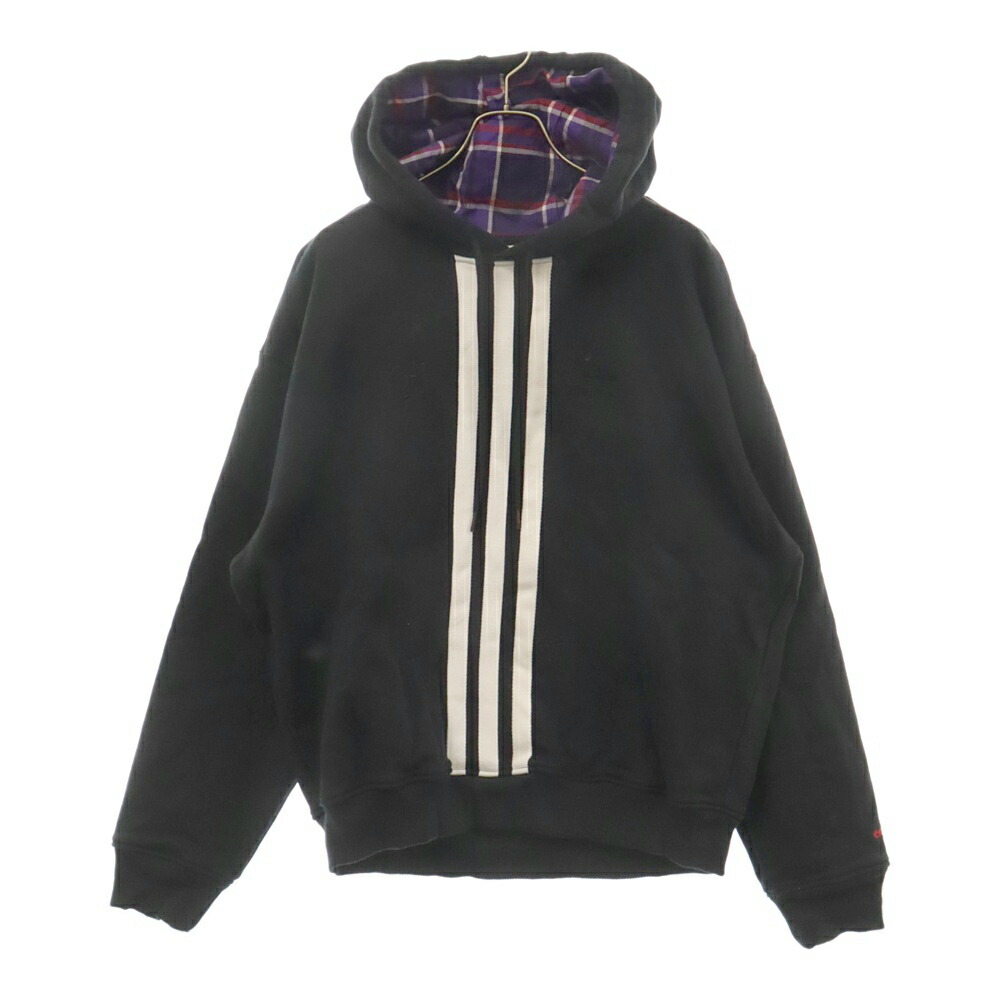 【楽天市場】adidas(アディダス) サイズ:L 24AW ×KORN HOODIE コーン バックロゴ刺繍 ストライプ プルオーバー ...