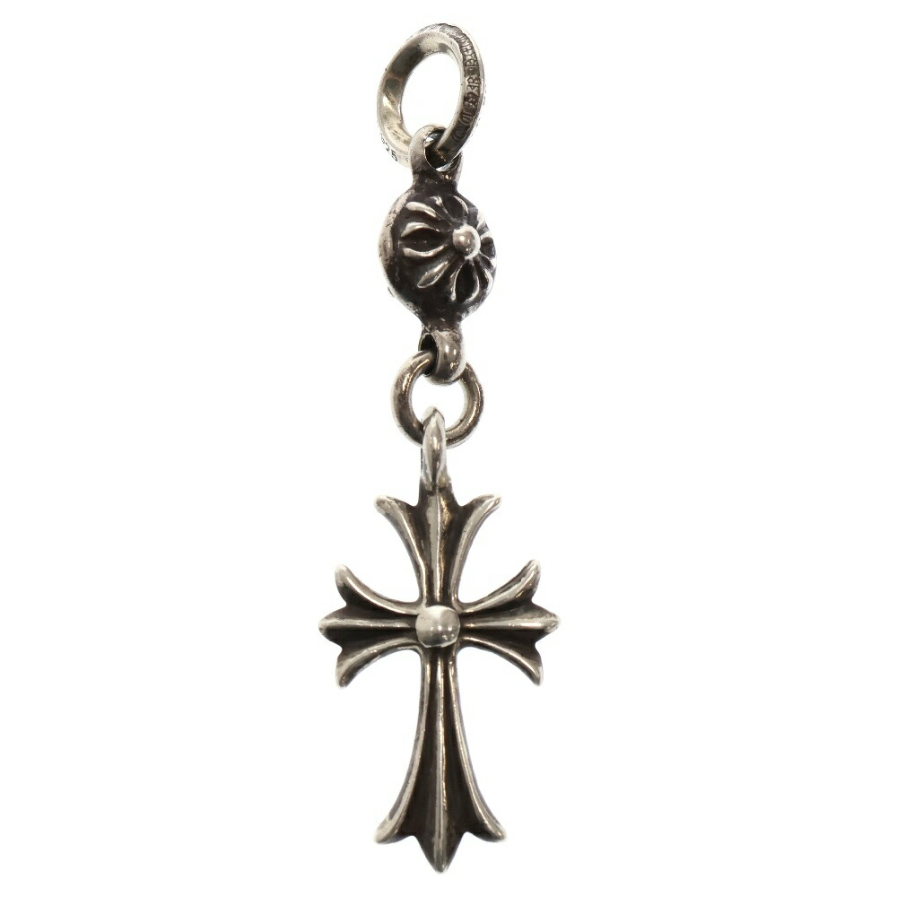 CHROME HEARTS 1B Tiny CH Cross Charm Silver Necklace Top | eBay
