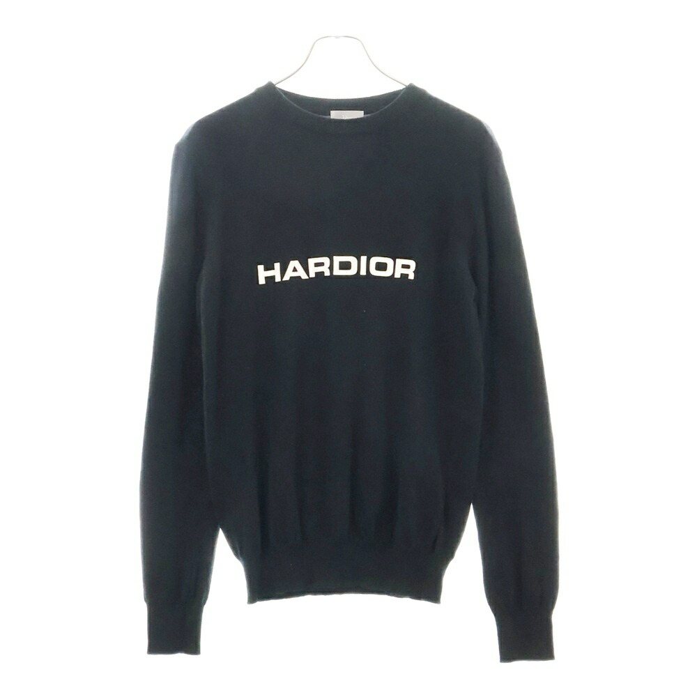 【楽天市場】Dior HOMME(ディオールオム) サイズ:XS HARDIOR ロゴプリント クルーネック ニットセーター ブラック ...