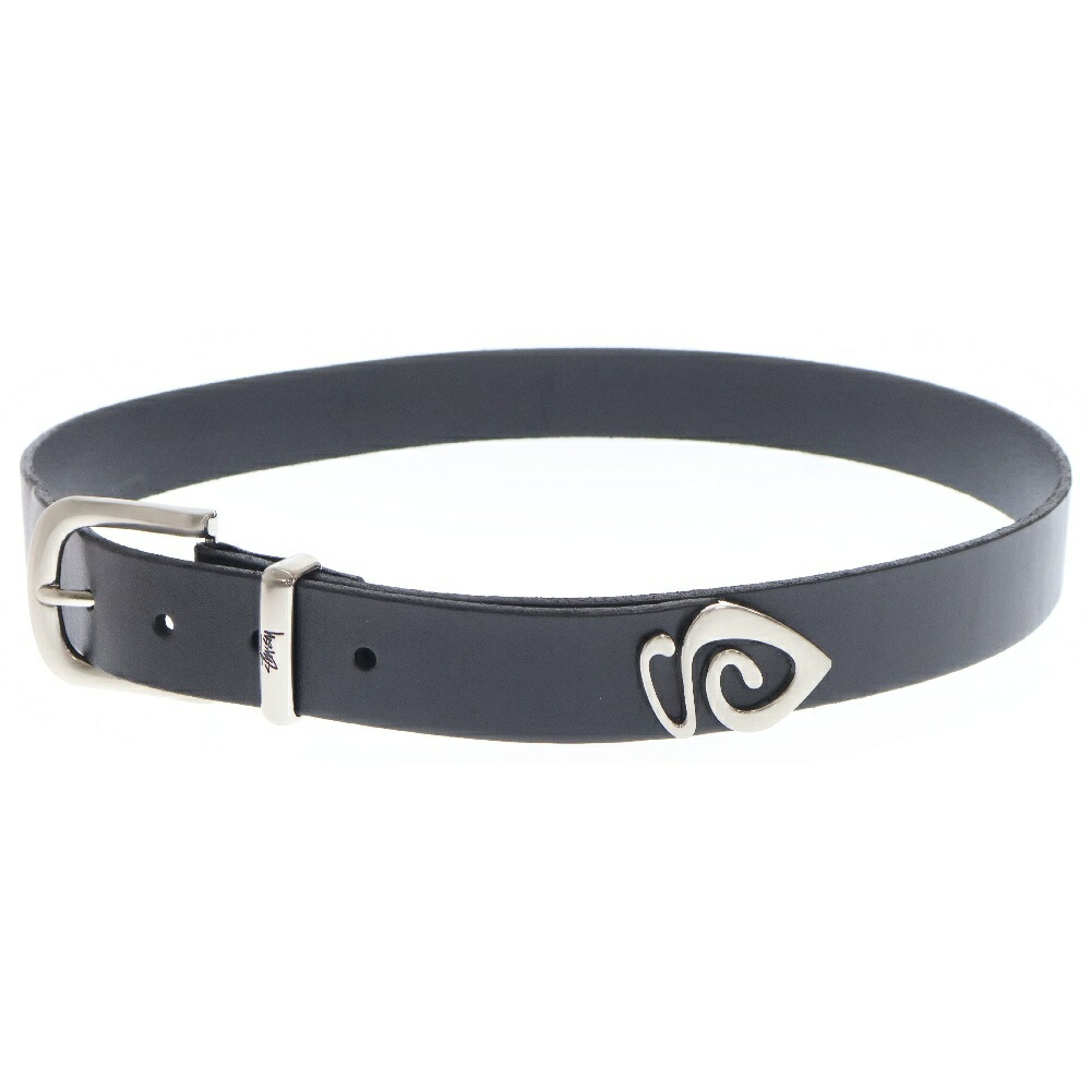 【楽天市場】STUSSY(ステューシー) サイズ:S/M METAL S TIP BELT メタルデザイン レザーメルトンベルト ブラック ...