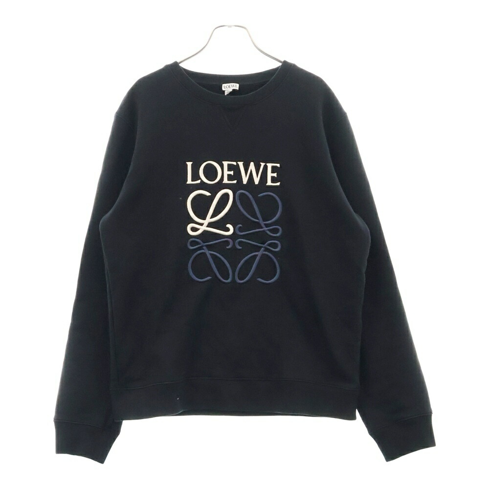 【楽天市場】LOEWE(ロエベ) サイズ:XL ANAGRAM SWEAT アナグラム クルーネック 長袖スウェット ブラック ...
