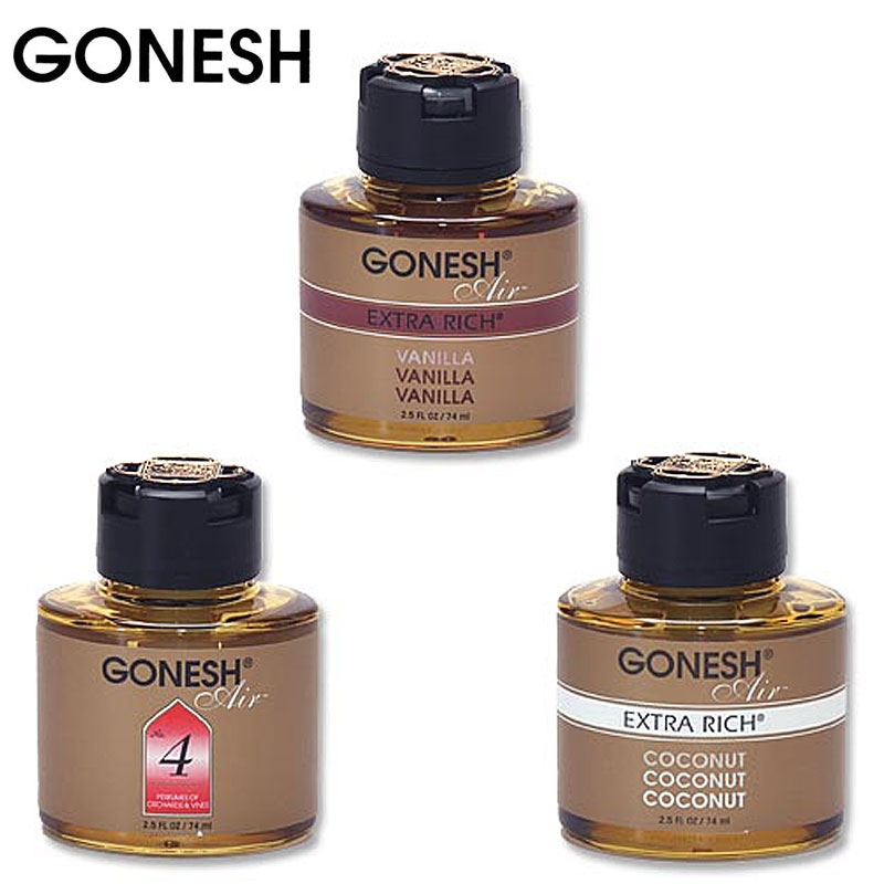 【楽天市場】GONESH ガーネッシュ リキッド 74ml芳香剤 お香 カー用品 4 4番 VANILLA COCONUT No.4 バニラ ココナッツ：GOOD HOLIDAY グッドホリデイ