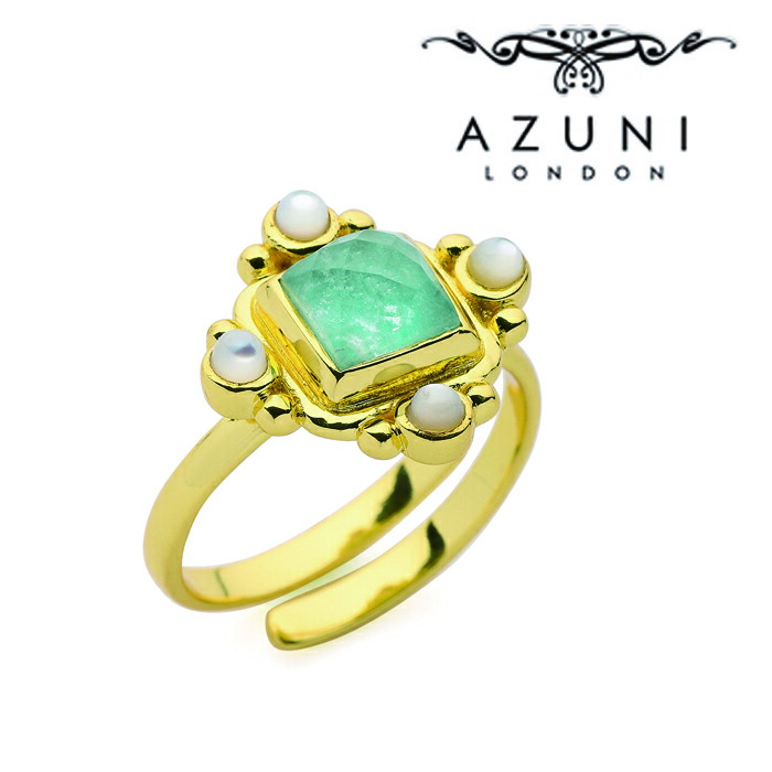 【楽天市場】【ブランチェスタ】キャサリン妃着用ブランド AZUNI/アズニ 白蝶貝 アマゾナイト 11番～20番フリーサイズリング 【ATN ...