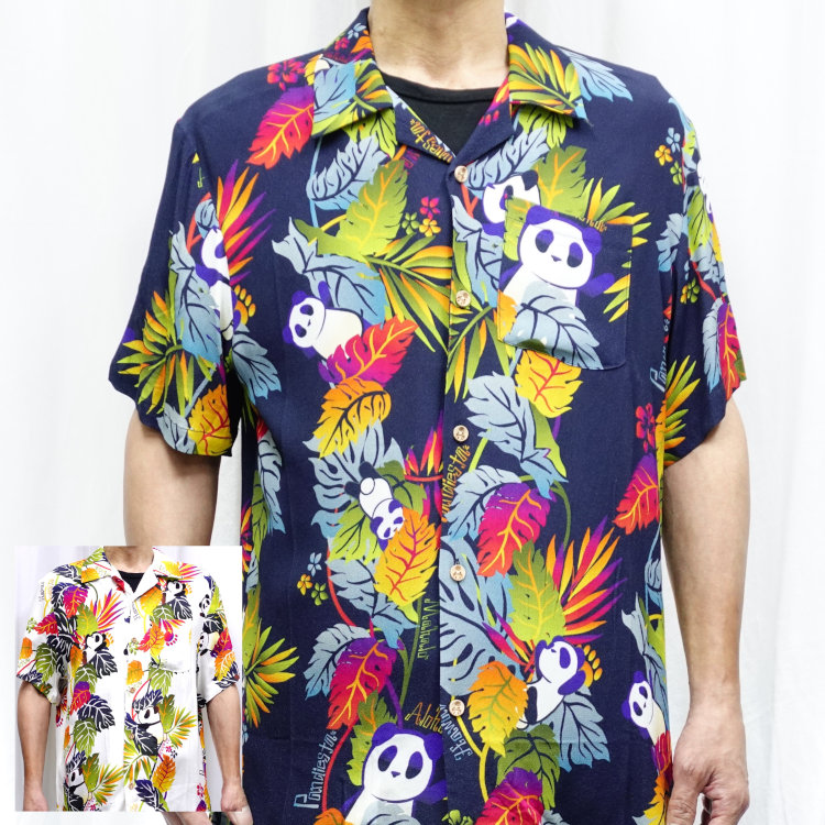 【楽天市場】パンディエスタ PANDIESTA 総柄縮緬アロハシャツ 554207 モンテスラパンダ アメカジ リゾート クールビズ ...