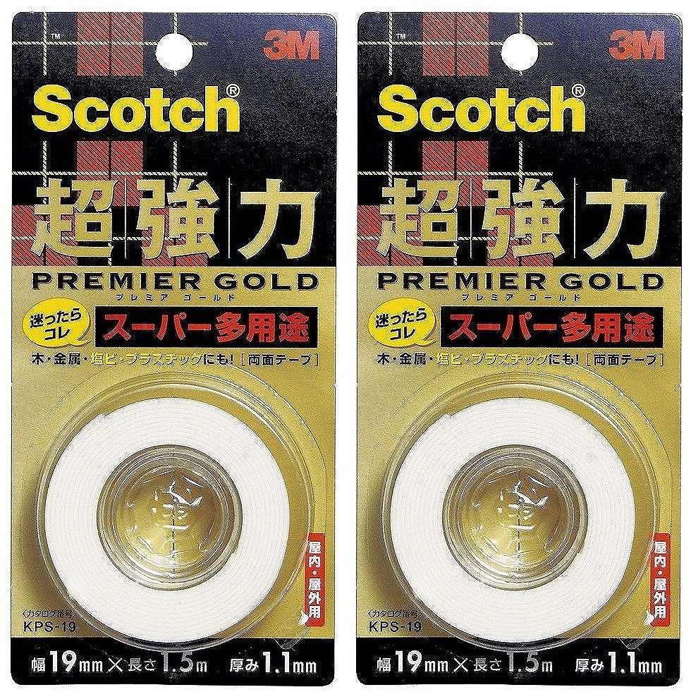 【楽天市場】スリーエムジャパン(3M) - スコッチ 超強力両面テープ プレミアゴールド スーパー多用途(19mm×1.5m) - KPS-19 2個セット：buckteeth shop 楽天市場店
