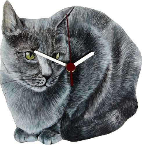 【楽天市場】【送料無料】Lark Rise Designs ラークライズ ウッド クロック キャット BLACK & WHITE CAT ...