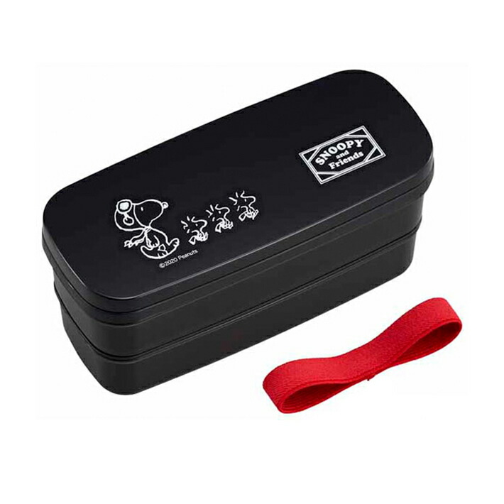 【楽天市場】スヌーピー ランチボックス2段 仕切り付き 箸付き ブラック柄 PW-28K：ランドセルと文房具 シブヤ文房具