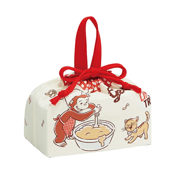 【楽天市場】【要エントリー買いまわり 3点以上P10倍 10/4土 20:00～】おさるのジョージ ランチ巾着 KB7 [M便 1/2]：ランドセルと文房具 シブヤ文房具