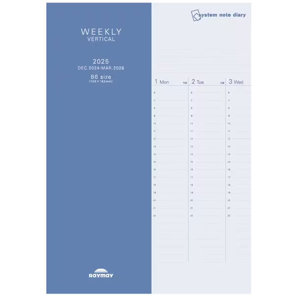 【楽天市場】【2025年版】レイメイ藤井／25システムノートダイアリー ウィークリーバーチカルB6 （RFDR2579）ビジネスにもプライベートにも適したフォーマット ドット罫線 手帳 ...