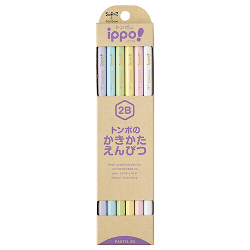 【楽天市場】【10%OFFクーポン】トンボ鉛筆 ippo!イッポ かきかた鉛筆 ナチュラル パステルカラー 2B 1ダース（12本入）六角軸 ...