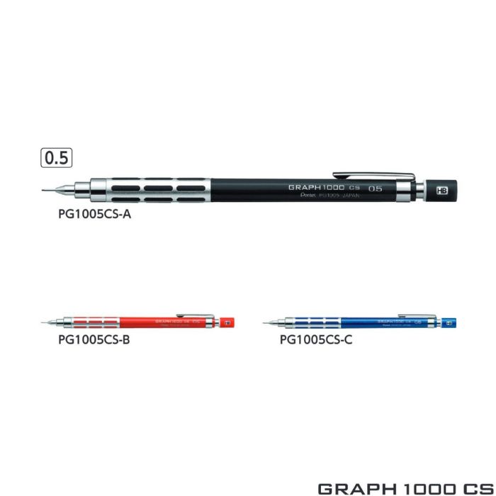 【楽天市場】ぺんてる シャープペンシル グラフ1000 CS 【0.5mm】 軸色全3色 1本 Pentel GRAPH 1000 CS 製図 ...