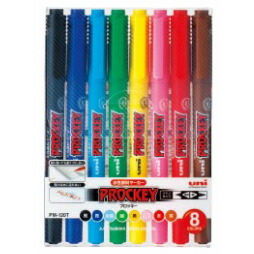 【楽天市場】水性マーカー uni PROCKEY プロッキー 細字 8色セット 学級文具 文具事務 【PM-120T 8C(N)】【メール便可 ...