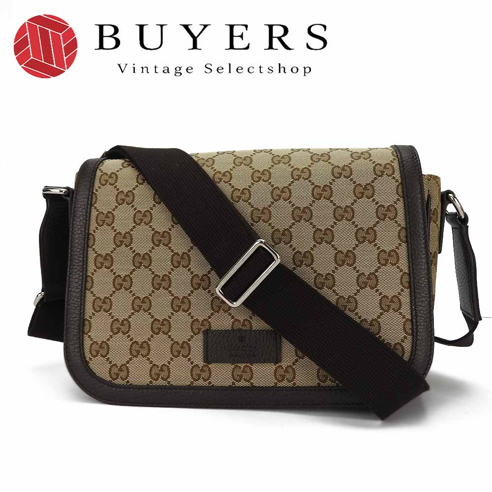 【楽天市場】 【美品】GUCCI グッチ 449172 GGキャンバス ショルダーバッグ キャンバス レザー ベージュ ブラウン シルバー金具 ...