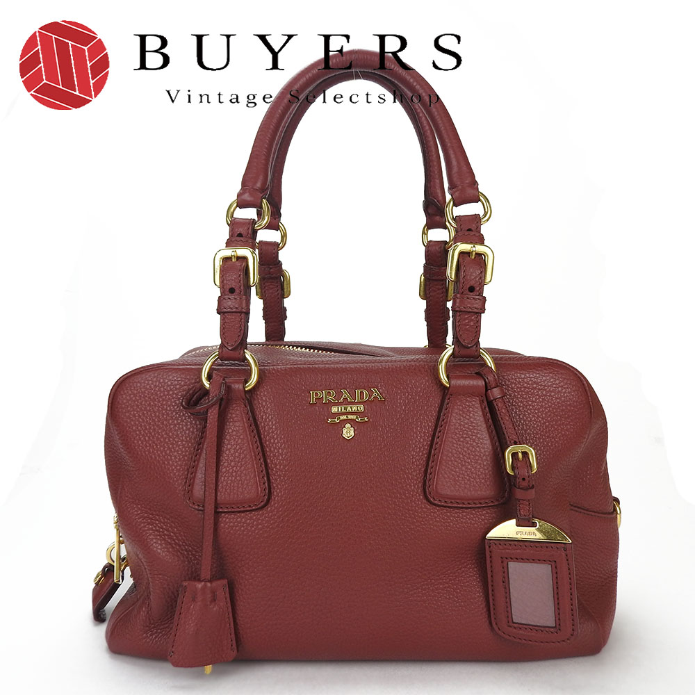 【楽天市場】 PRADA プラダ B3091M ハンドバッグ 革 レザー ゴールド金具 ルビー ボルドー系 女性 レディース RUBINO Handbag Leather 【中古 ...