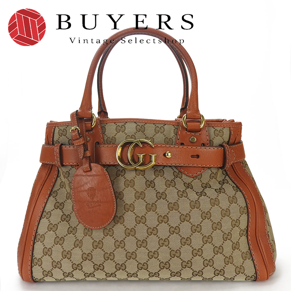 【楽天市場】【全品10％OFF＆P5倍中】【中古】グッチ トートバッグ ベージュ オレンジ系 キャンバス レザー レディース 女性 カジュアル ...