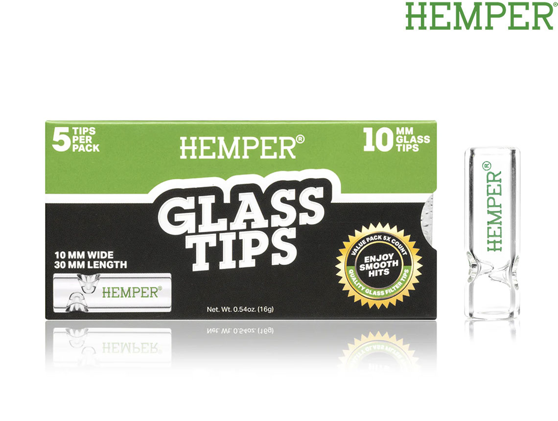 【楽天市場】HEMPER GLASS TIPS 10mm ヘンパー ガラスチップ ラウンド マウスピース ローチフィルター 5個入り：バズ ...