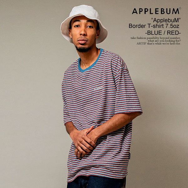 【楽天市場】アップルバム Tシャツ APPLEBUM ”ApplebuM” Border T-shirt 7.5oz -BLUE/RED ...
