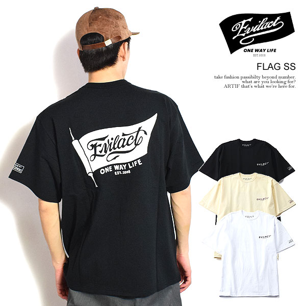 【楽天市場】イーブルアクト Tシャツ EVILACT FLAG SS メンズ 半袖 オリジナルボディー バイカー 送料無料 ストリート：CRESCENT LOTUS