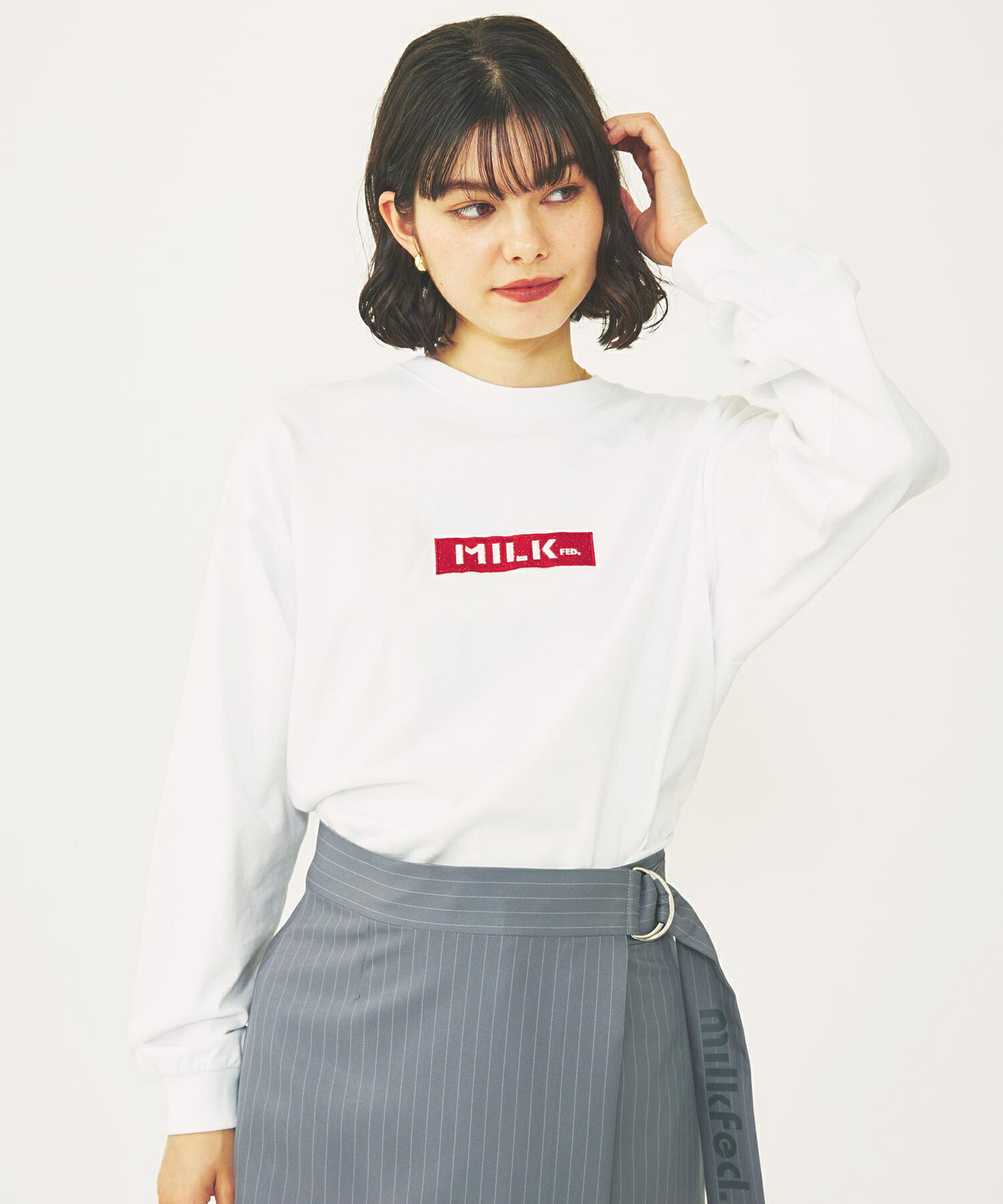 【楽天市場】スペシャルプライス【公式】MILKFED. ミルクフェド BAR LOGO BASIC L/S TEE 長袖Tシャツ トップス SALE セール ロンT LSTEEPICKUP ...