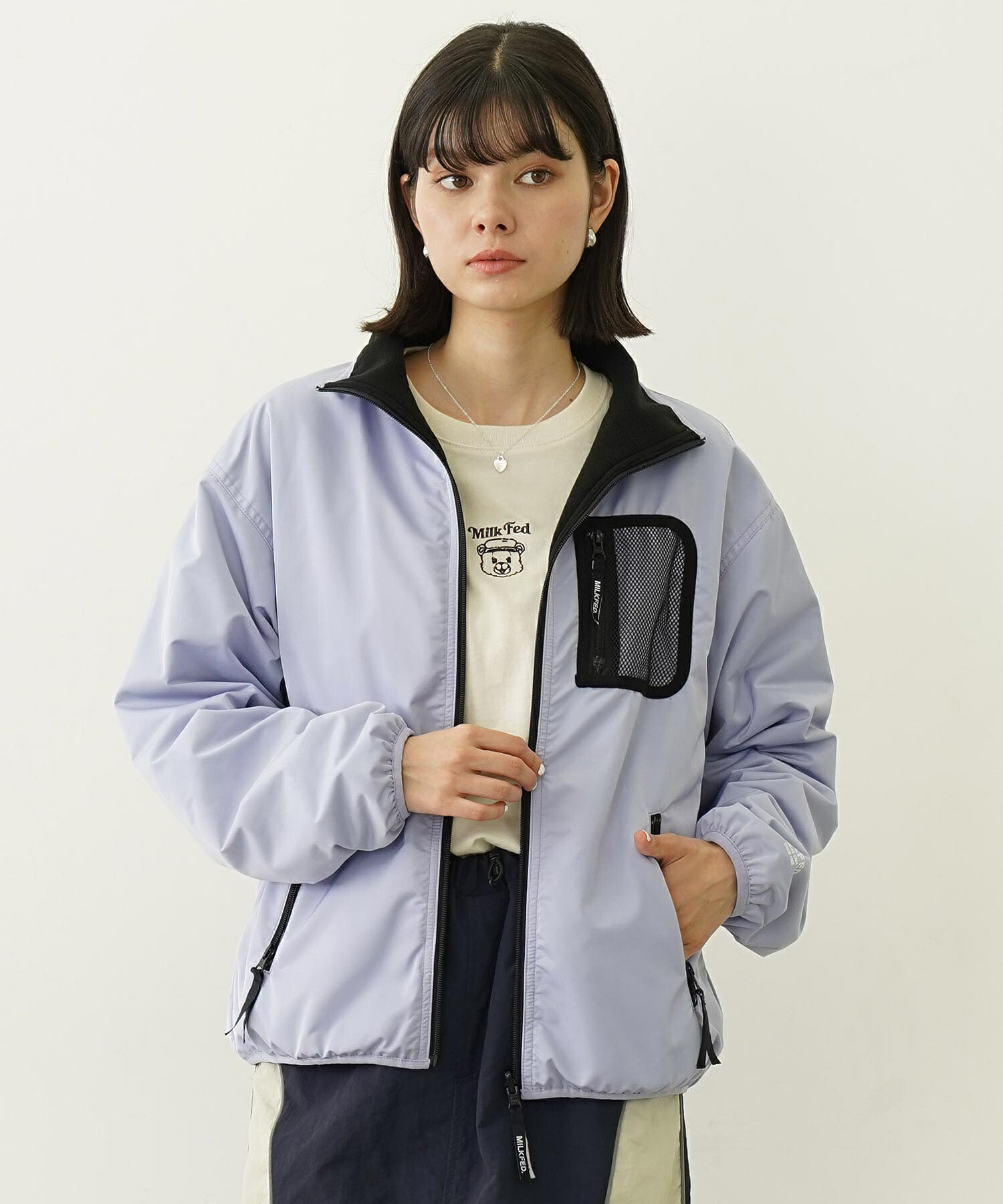 【楽天市場】【公式】MILKFED. ミルクフェド REVERSIBLE FLEECE JACKET リバーシブル アウター：XLARGE X-girl公式calif楽天市場店