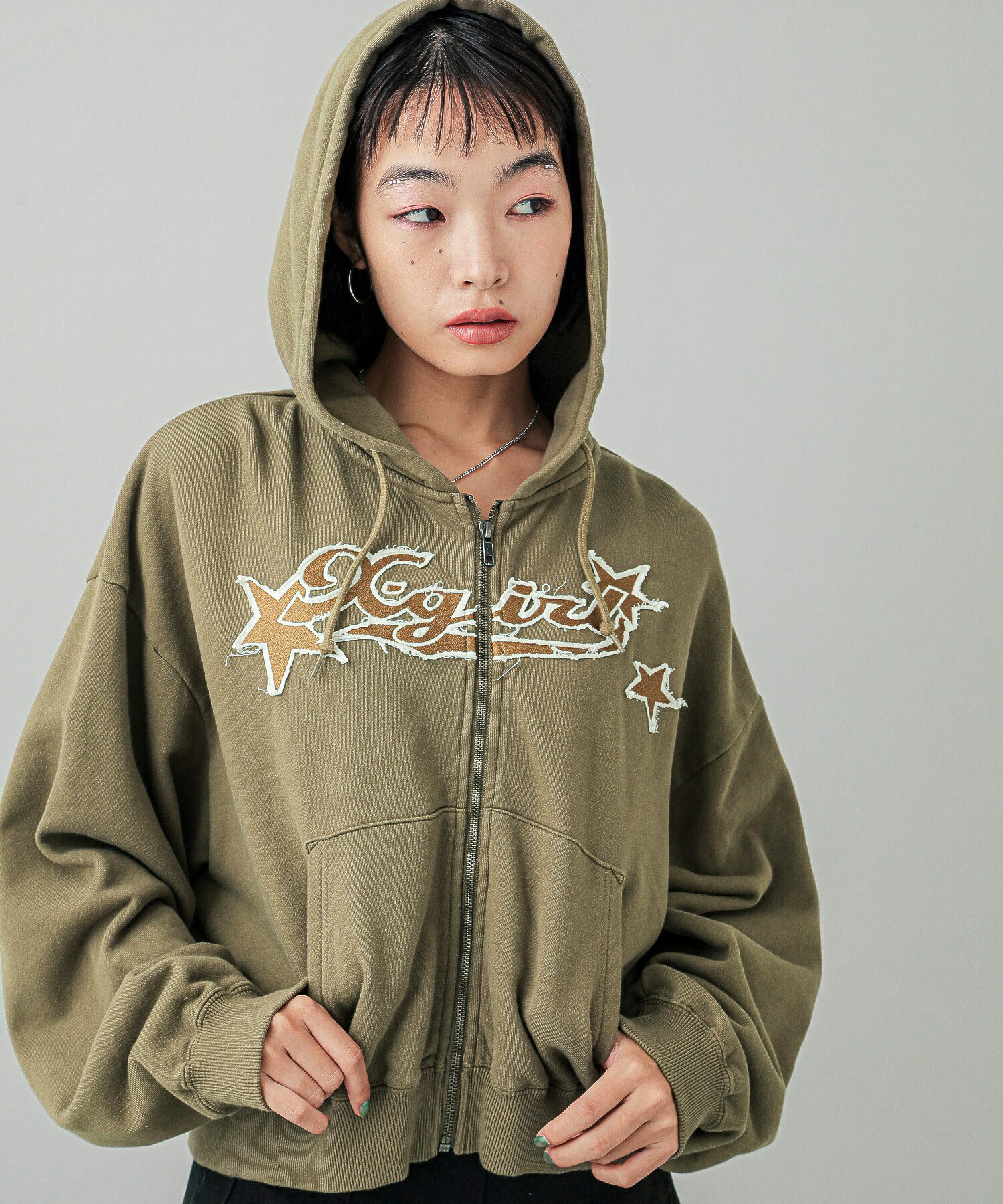 【楽天市場】【公式】X-girl エックスガール X-girl STAR LOGO ZIP UP HOODIE ジップパーカー スウェット ...