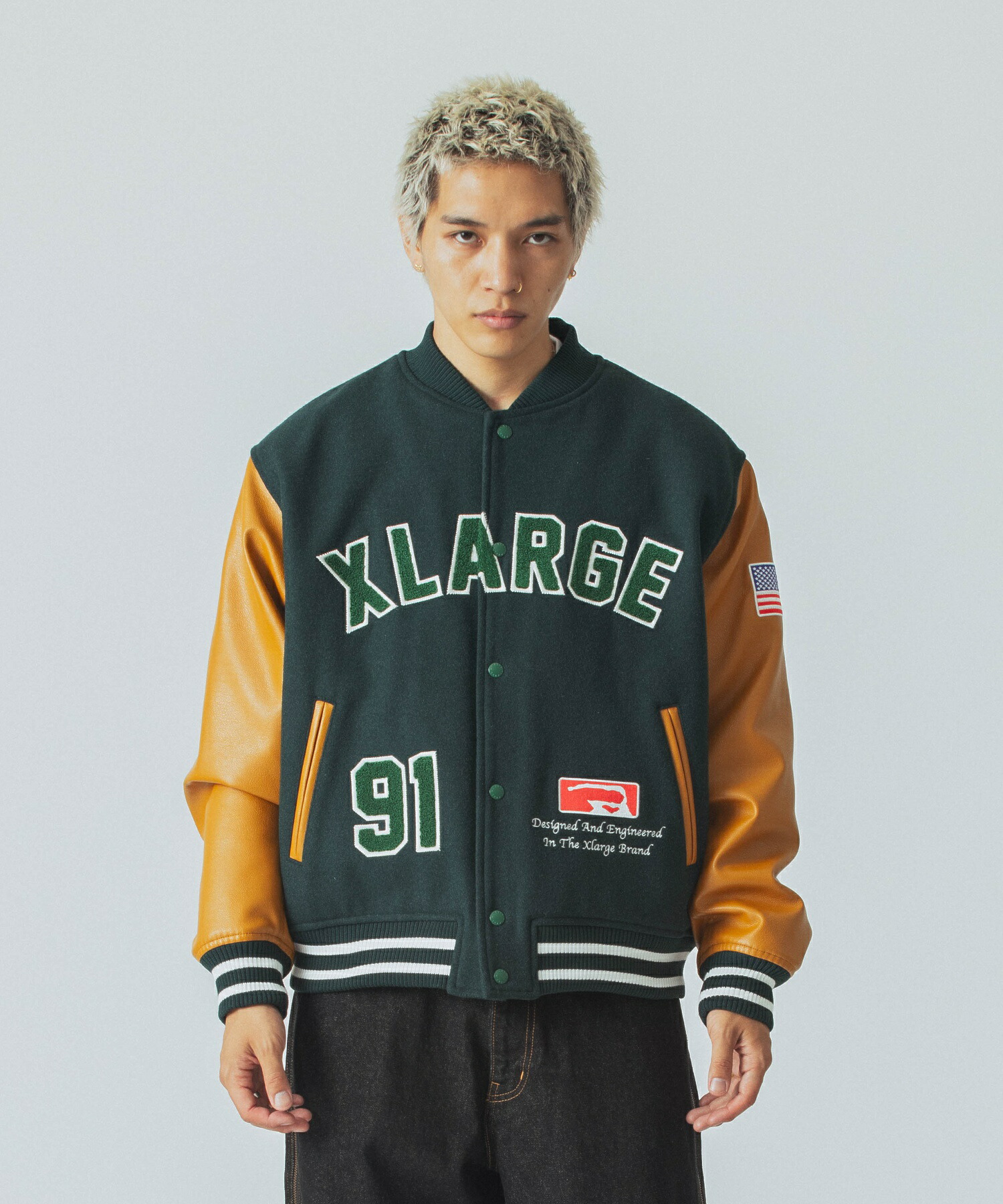 【楽天市場】【公式】XLARGE エクストララージ OG LOGO VARSITY JACKET ジャケット バーシティジャケット ...