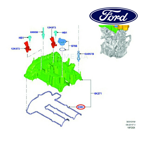 【楽天市場】フォード純正 ロッカーカバー パッキン ガスケット 1799829 13y- フィエスタ：カリフォルニアカスタム楽天市場店