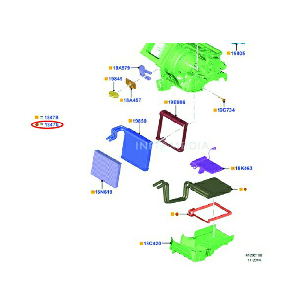 【楽天市場】フォード純正 ヒーターコア 1824911 13y- クーガ：カリフォルニアカスタム楽天市場店
