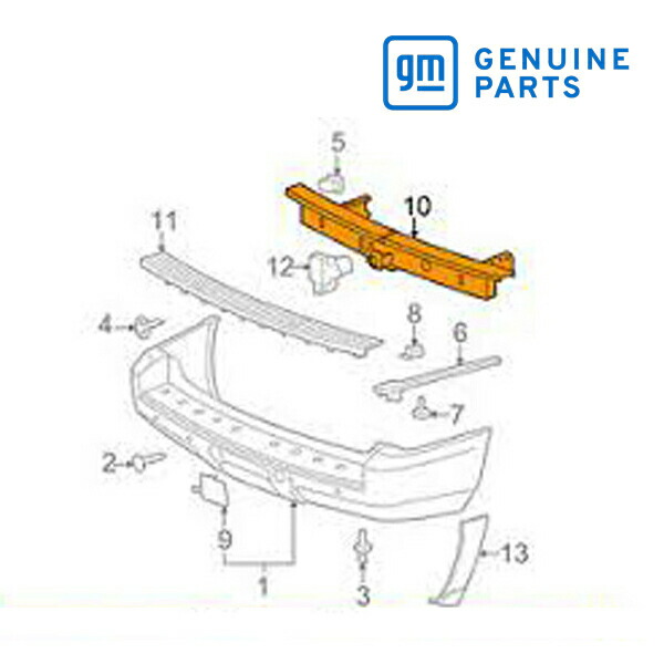 【楽天市場】【楽天スーパーセール★エントリーでP10倍！】GM純正 リアバンパーインパクトバー リーンホースメント レインフォースメント ...
