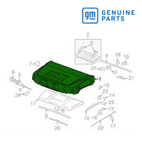 【楽天市場】【エントリーでP5倍 & 10/05限定 2人に1人ポイントバック！】GM純正 ボンネット フード 19352090 03-07y ...