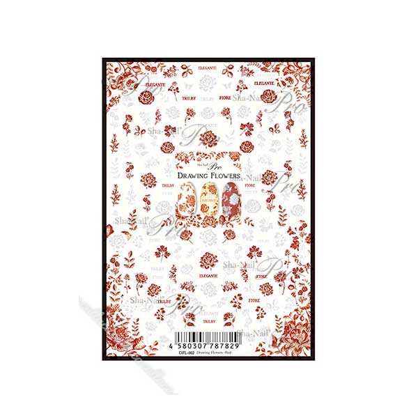 【楽天市場】Shanail 写ネイルPro ドローウィングフラワー レッド 【ネイルシール 花 ボタニカル】：キャラカ