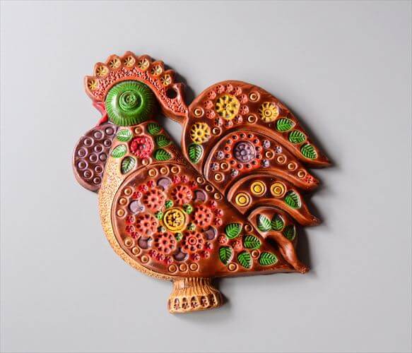 【楽天市場】【送料無料】スペイン製 CERAMICA CONVENTO 色彩豊かな雄鶏の陶板 ウォールデコ インテリア 陶器 ヴィンテージ ...